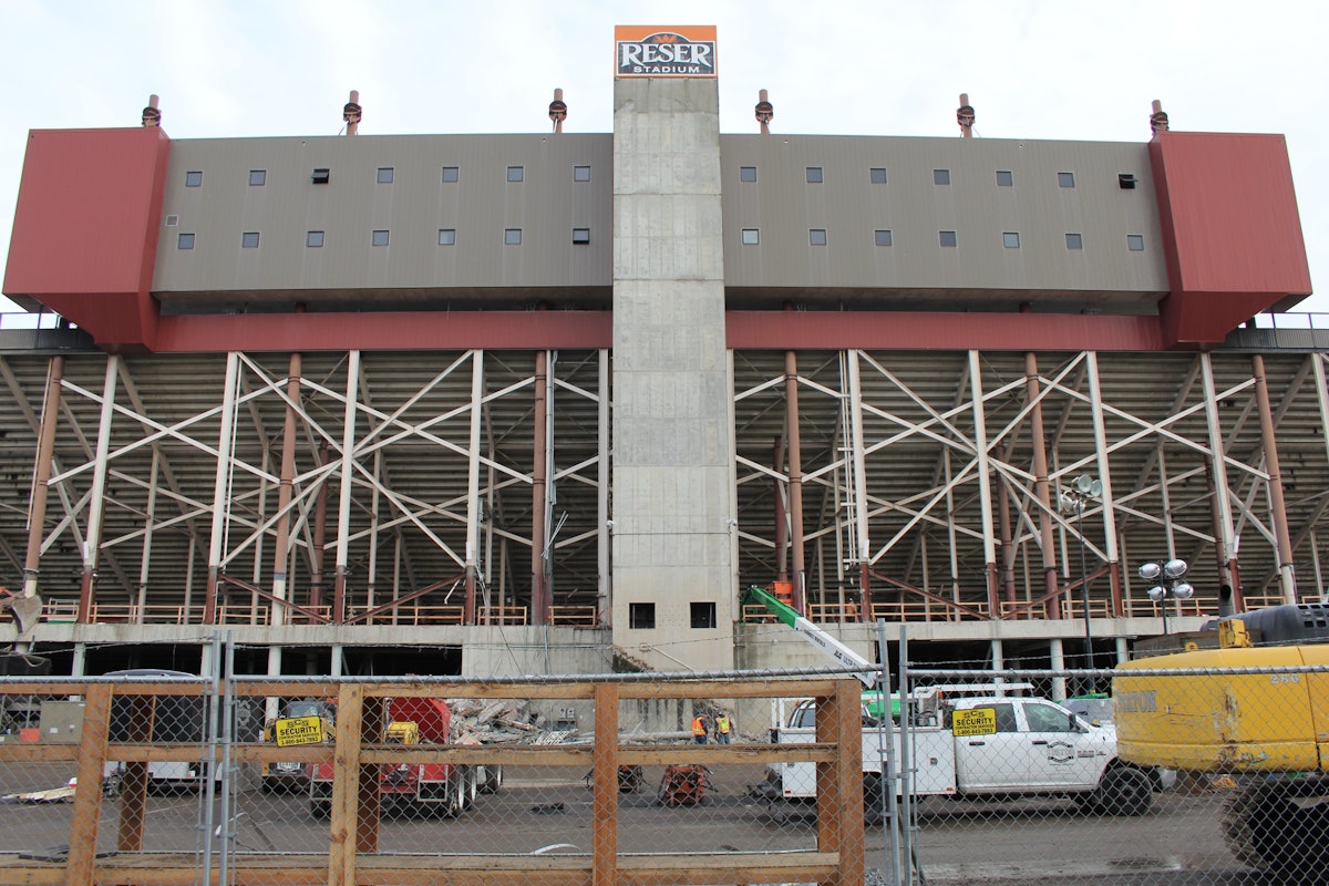 Video: Reser Stadium Grandstand Leveled for Renovation | Athletic Business