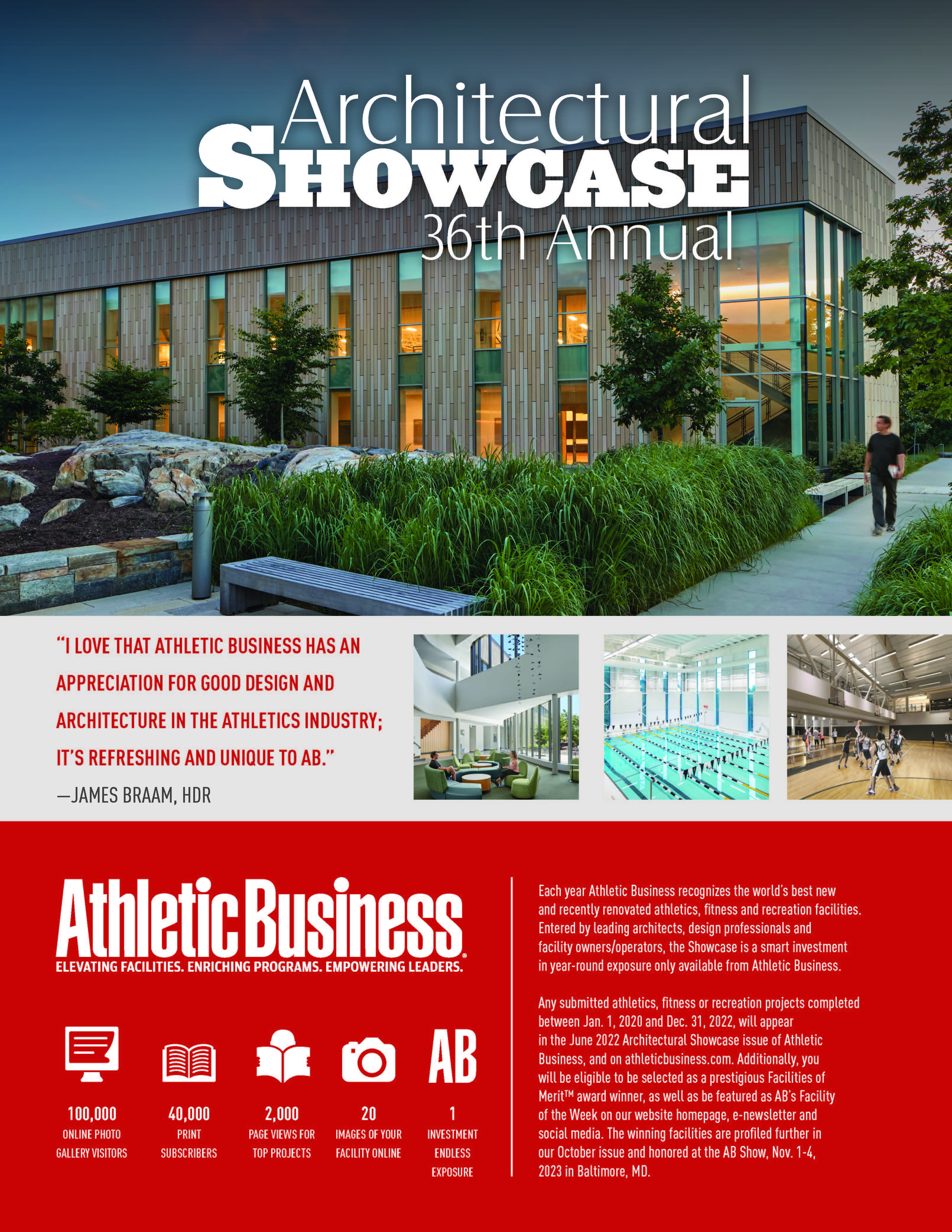 2023 Architectural Showcase Submissions Now Open! | Athletic Business